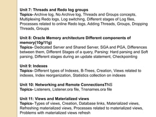 Oracle dba online training | PPTX