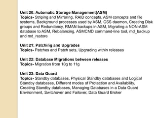 Oracle dba online training | PPTX | Operating Systems | Computer Software and Applications