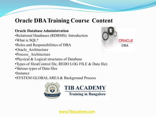 TIB Academy provides best Oracal DBA classes in Bangalore | PPT