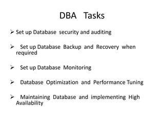 Oracle dba training | PPTX