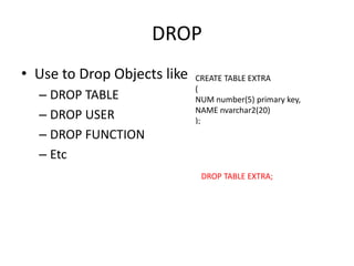 Oracle Database DML DDL and TCL | PPTX | Databases | Computer Software and Applications