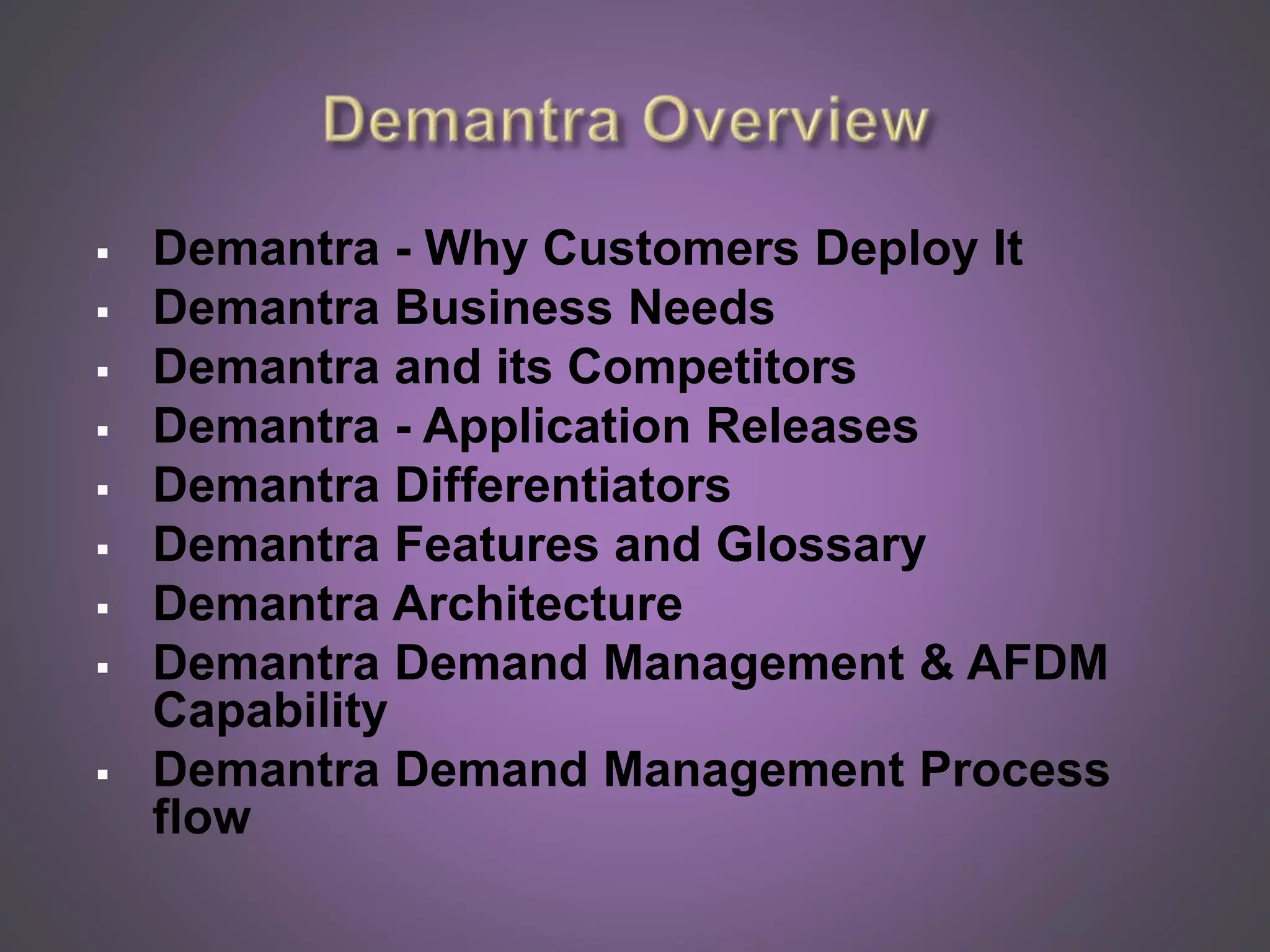 Oracle demantra online training | PPTX