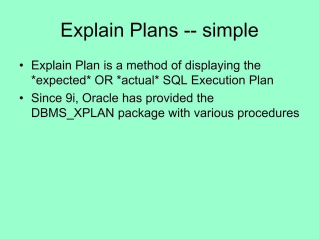 Oracle Diagnostics : Explain Plans (Simple) | PDF