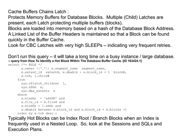 Oracle Diagnostics : Latches and Enqueues | PDF | Databases | Computer Software and Applications
