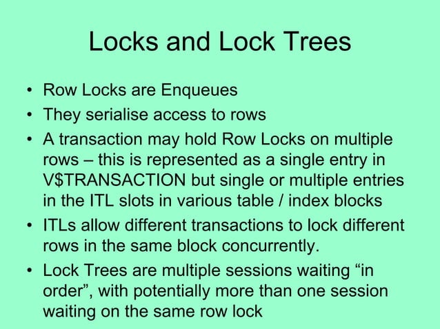 Oracle Diagnostics : Locks and Lock Trees | PDF
