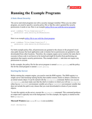 Oracle docs rmi applications | DOCX | Programming Languages | Computing