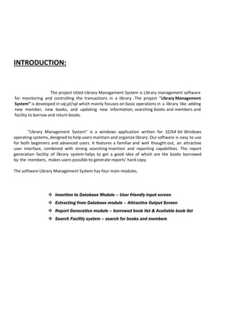 Library Management System using oracle database | PDF