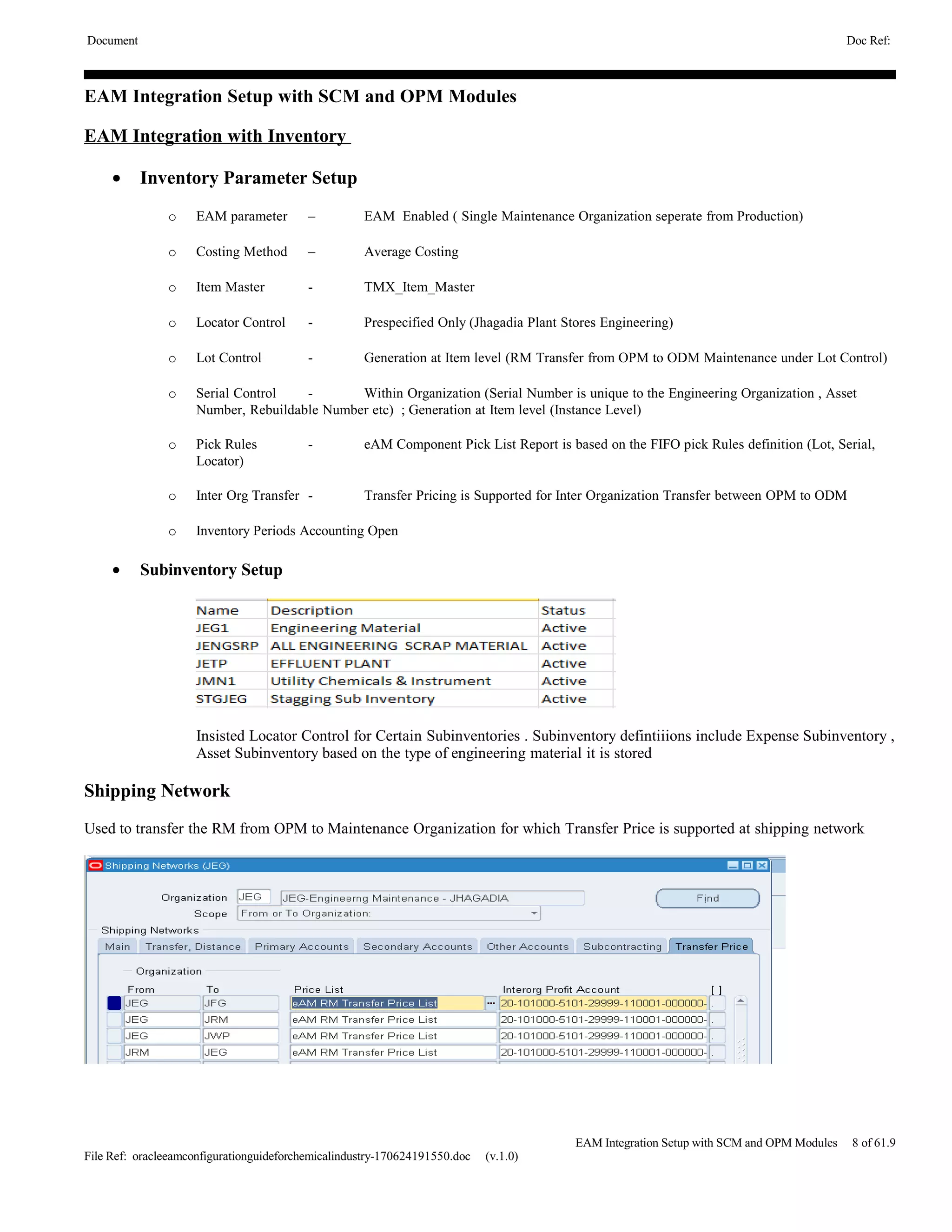 Oracle eam configuration guide for chemical industry | DOC