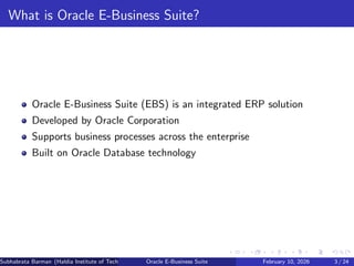Oracle EBS is an integrated ERP solution | PDF