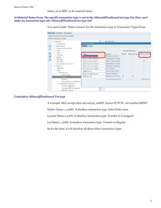 Oracle EBS Material Status FAQ(Pan Tian) | DOC