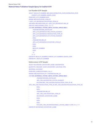 Oracle EBS Material Status FAQ(Pan Tian) | DOC