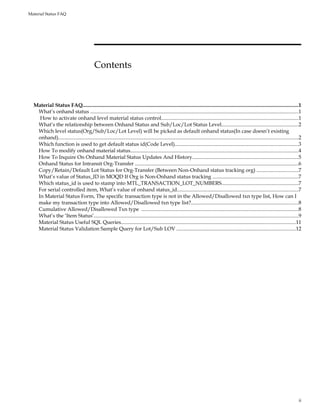 Oracle EBS Material Status FAQ(Pan Tian) | DOC