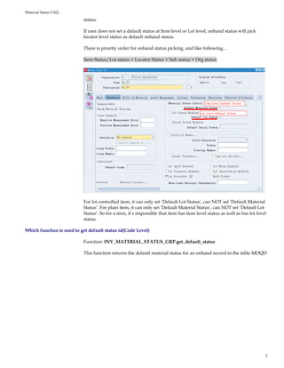 Oracle EBS Material Status FAQ(Pan Tian) | DOC