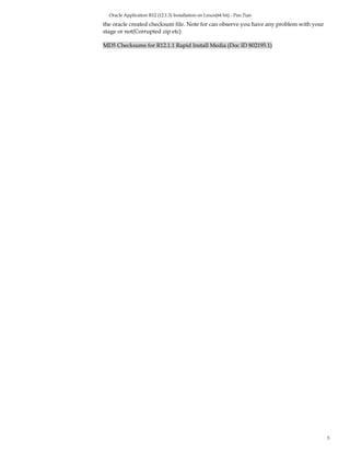 Oracle EBS R12.1.3_Installation_linux(64bit)_Pan_Tian | DOC