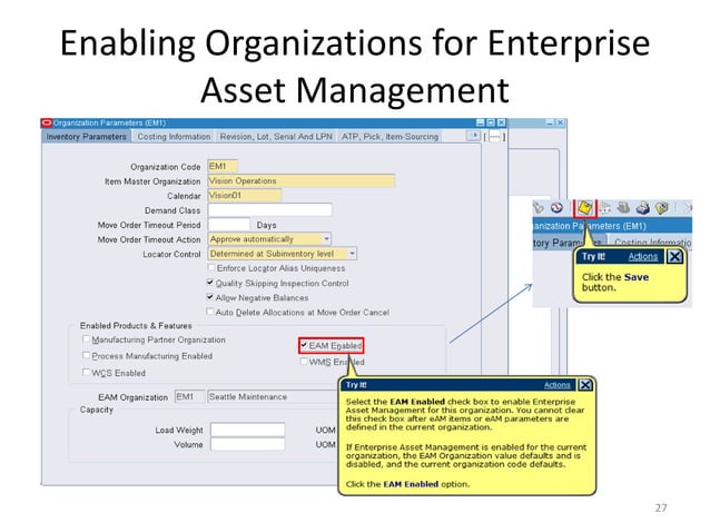Oracle ebs r12 eam module-upk | PPTX | Business | Business and Finance