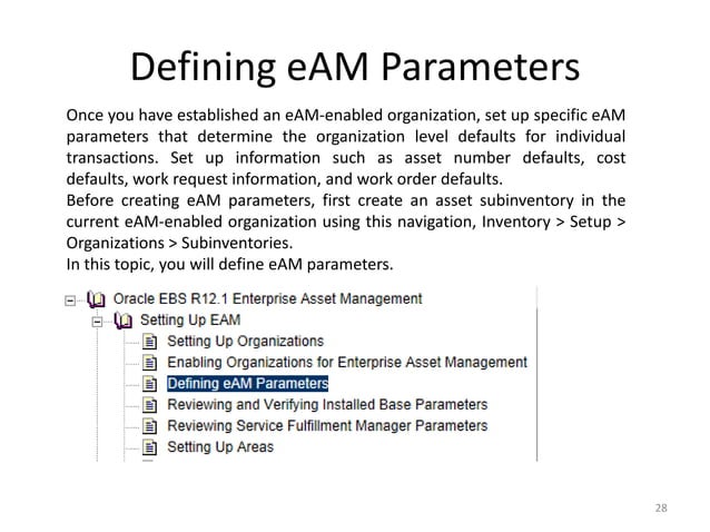 Oracle ebs r12 eam module-upk | PPTX | Business | Business and Finance