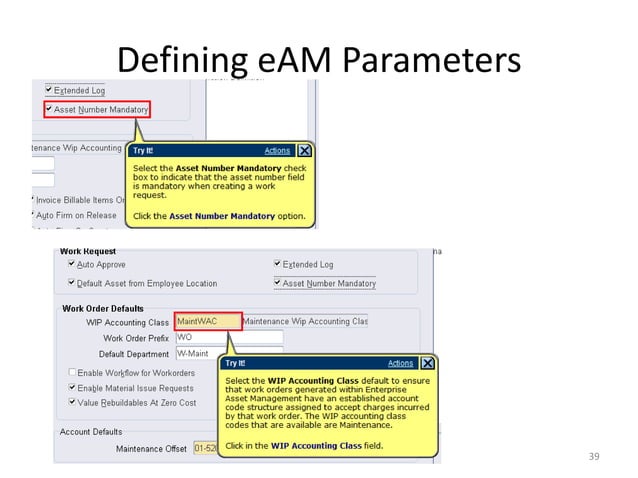 Oracle ebs r12 eam module-upk | PPTX | Business | Business and Finance
