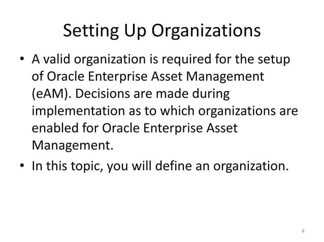 Oracle ebs r12 eam module-upk | PPTX | Business | Business and Finance