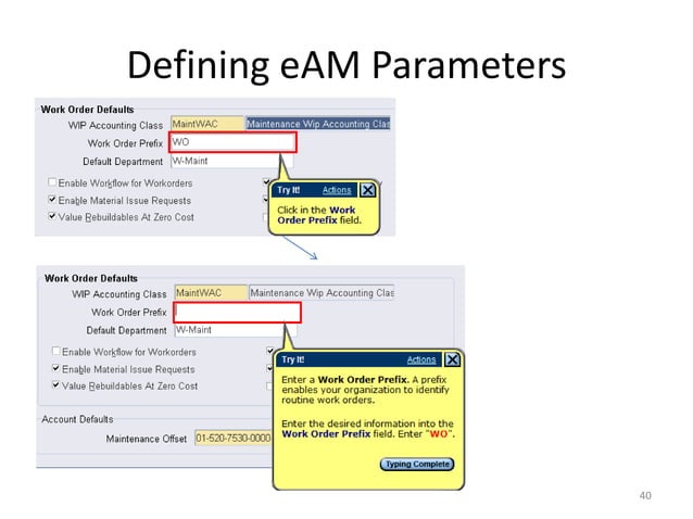 Oracle ebs r12 eam module-upk | PPTX | Business | Business and Finance