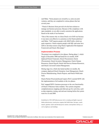 Oracle EBS R12 Case Study India - Sidhartha Meka | PDF