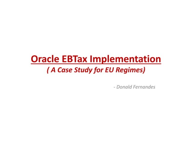 EBTax Implementation Case | PPT
