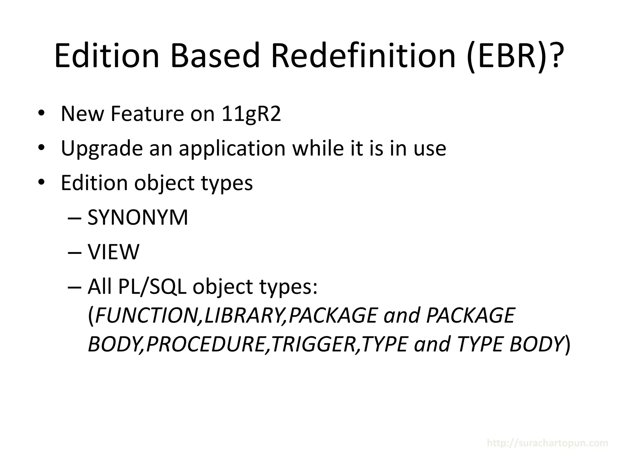 Basic Oracle Edition Based Redefinition Presentation Ppt