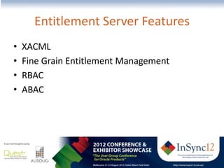 Oracle Entitlement Server - Managing Organisations | PPTX