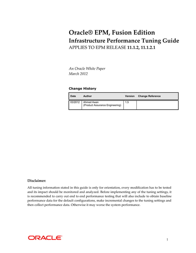 Oracle epm 11_1_2_1_tuning_guide_v4 | PDF