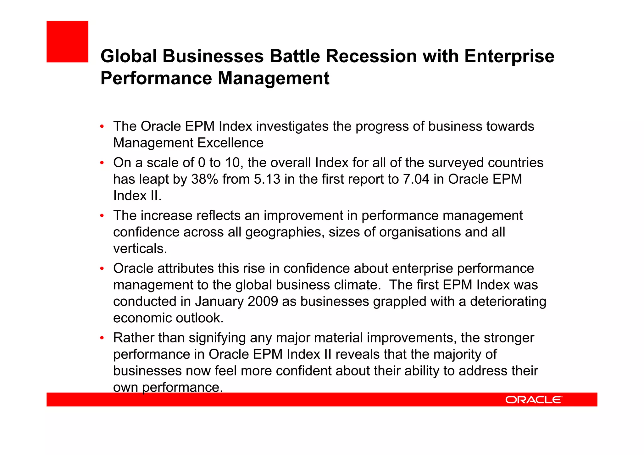 Oracle EPM Index Cycle II | PPT