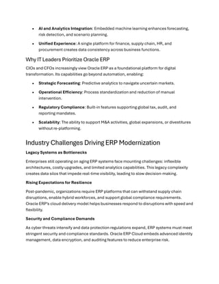 Unlocking Enterprise Agility and Intelligence with Oracle ERP | PDF