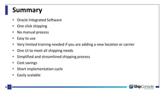 Oracle ERP Cloud Shipping Software | ShipConsole | PPT