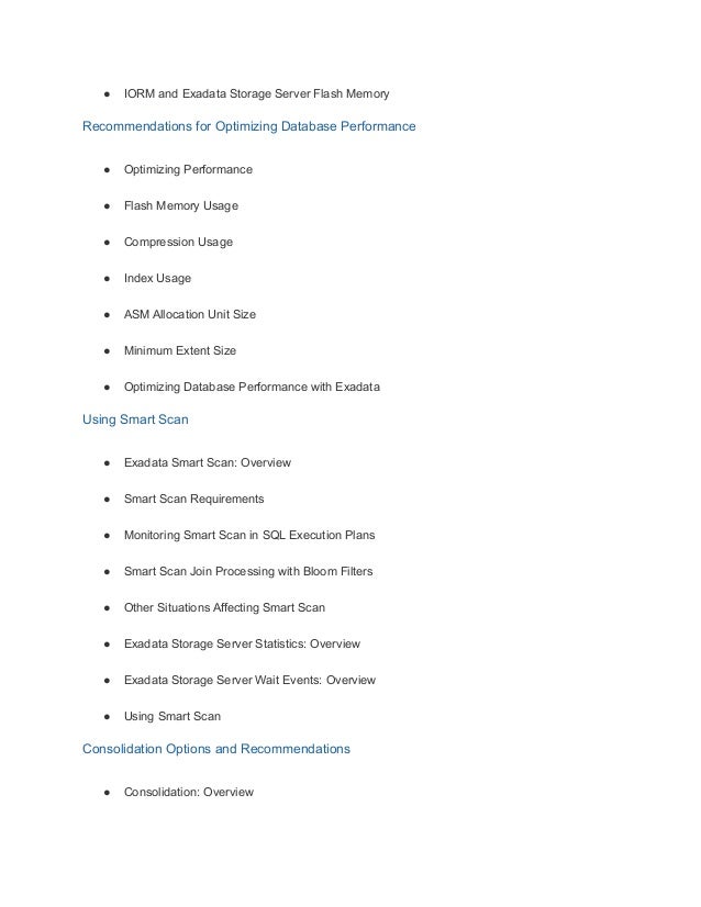 Oracle Exadata Training Pdf