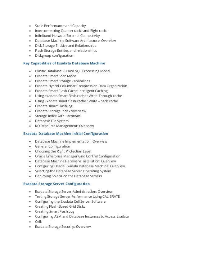 Oracle Exadata Training Pdf