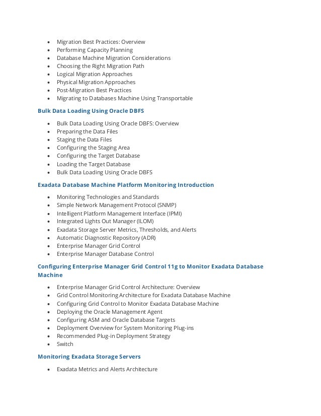 Oracle Exadata Training Pdf