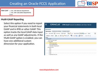 Oracle fccs creating new application | PDF