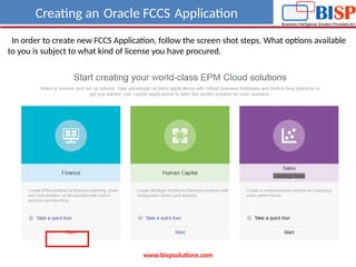 Oracle fccs creating new application | PDF