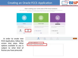 Oracle fccs creating new application | PDF
