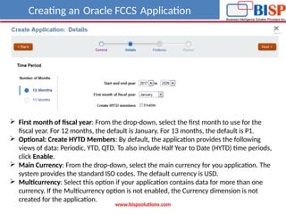 Oracle fccs creating new application | PDF