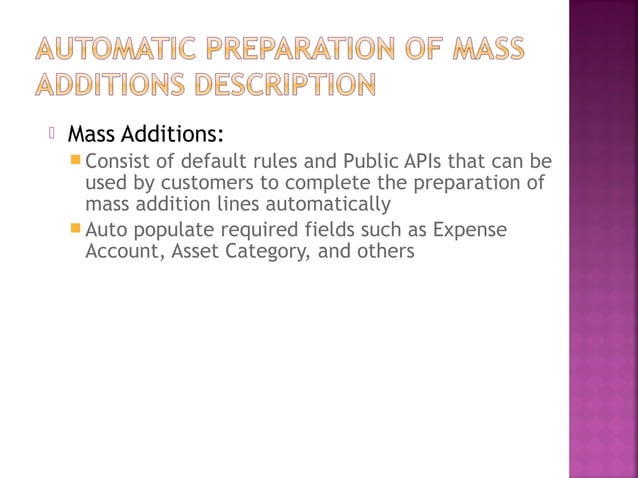 Oracle Fixed Assets Ppt