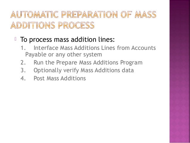 Oracle Fixed Assets