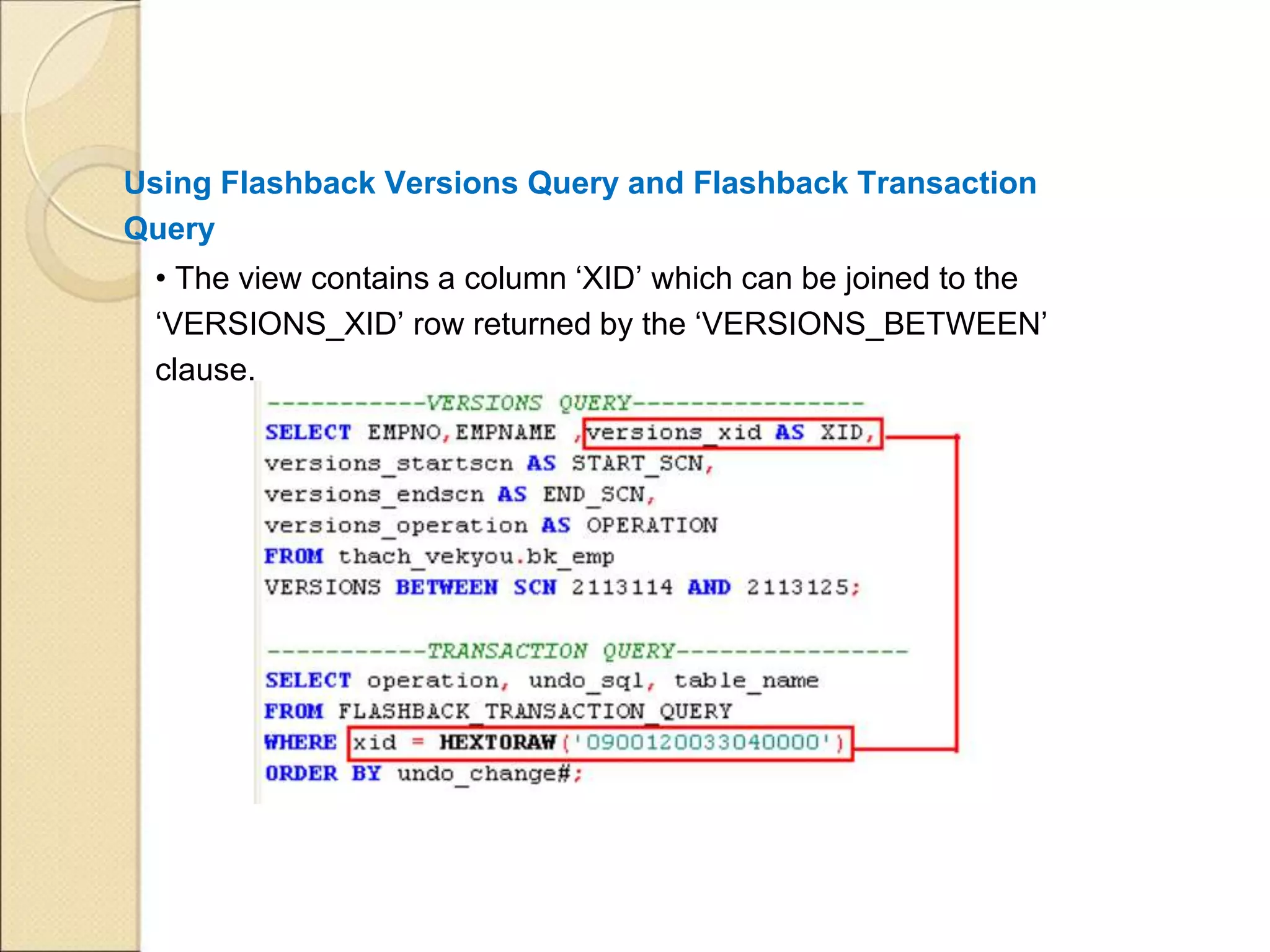 Oracle flashback | PPTX