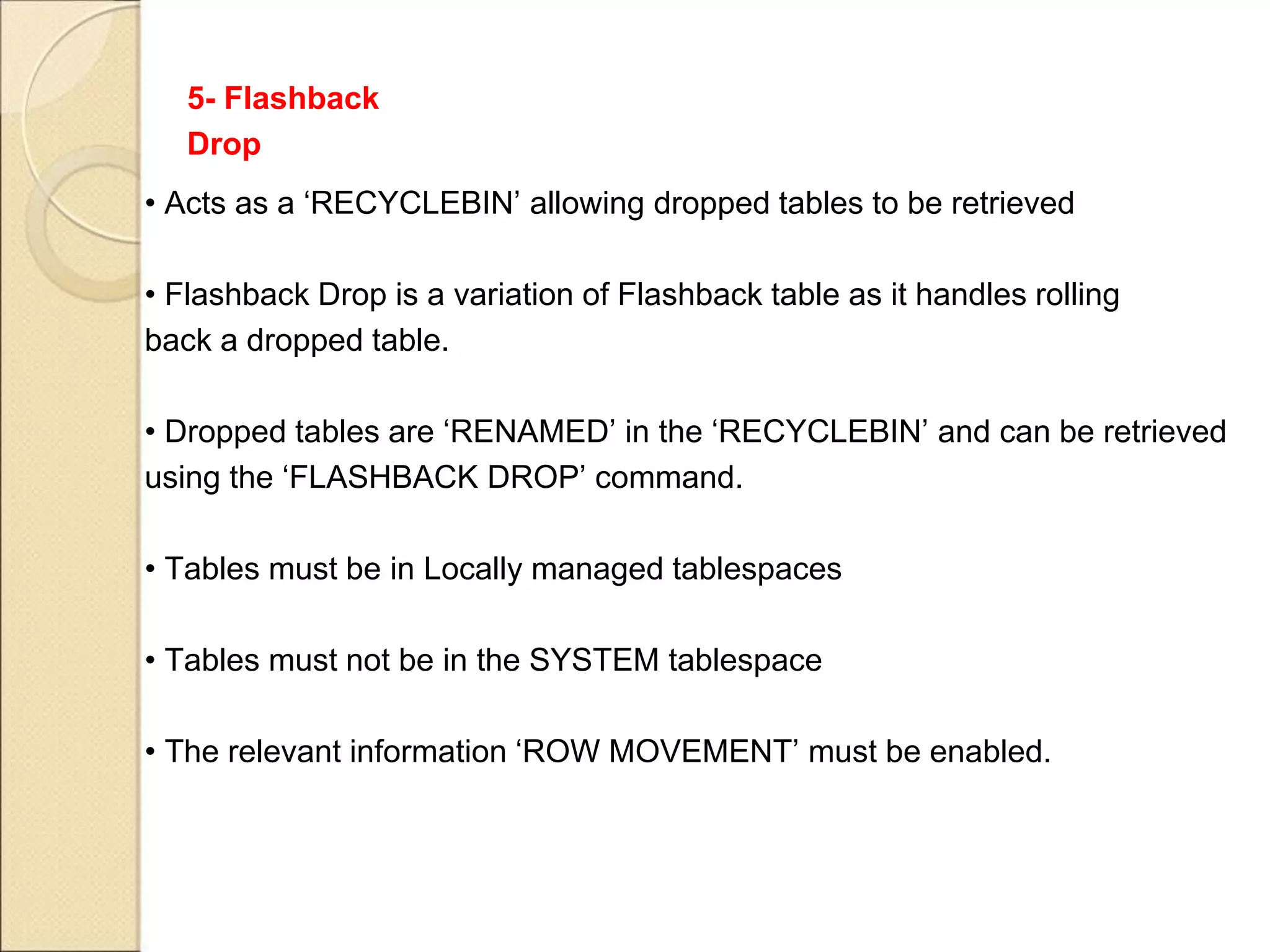 Oracle flashback | PPTX