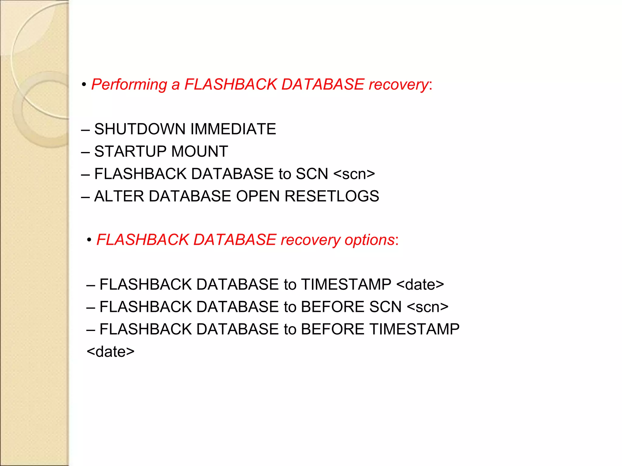 Oracle flashback | PPTX
