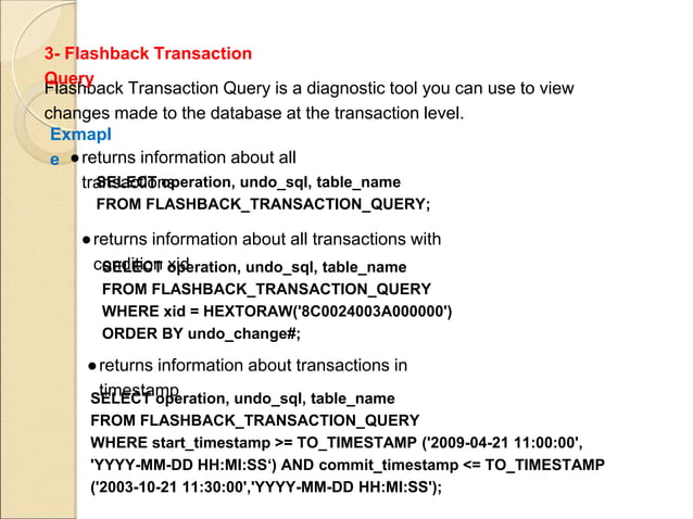 Oracle flashback | PPTX