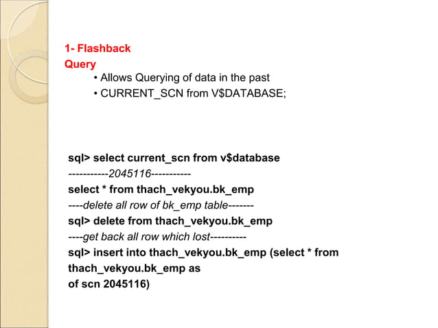 Oracle flashback | PPTX