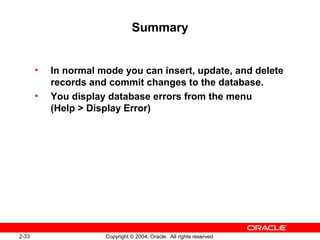 Oracle forms les02 | PPT