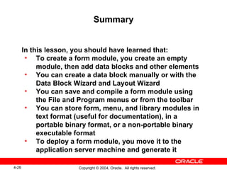 Oracle forms les04 | PPT