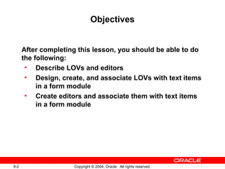 Oracle forms les08 | PPT