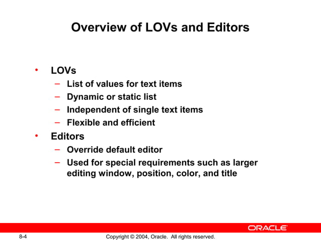 Oracle forms les08 | PPT
