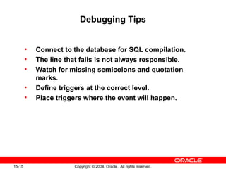 Oracle forms les15 | PPT | Databases | Computer Software and Applications